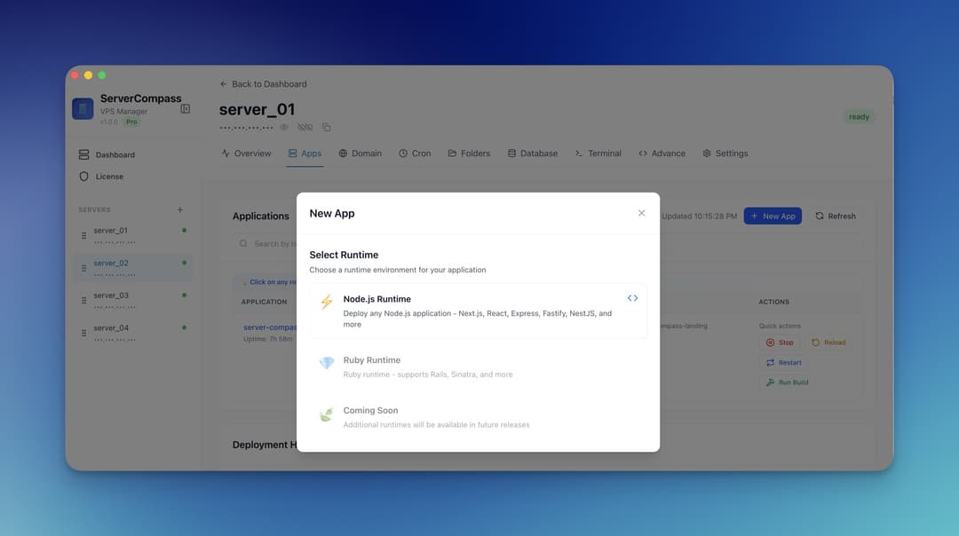 Server Compass – Deploy Like Vercel on Your Own VPS